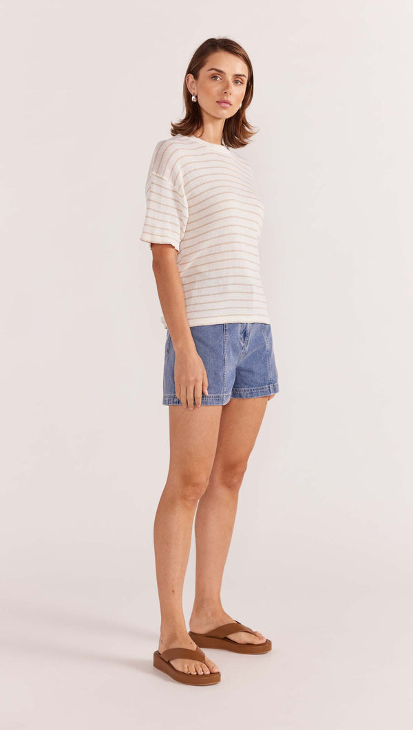 Paige Stripe Knit Tee - Staple the Label