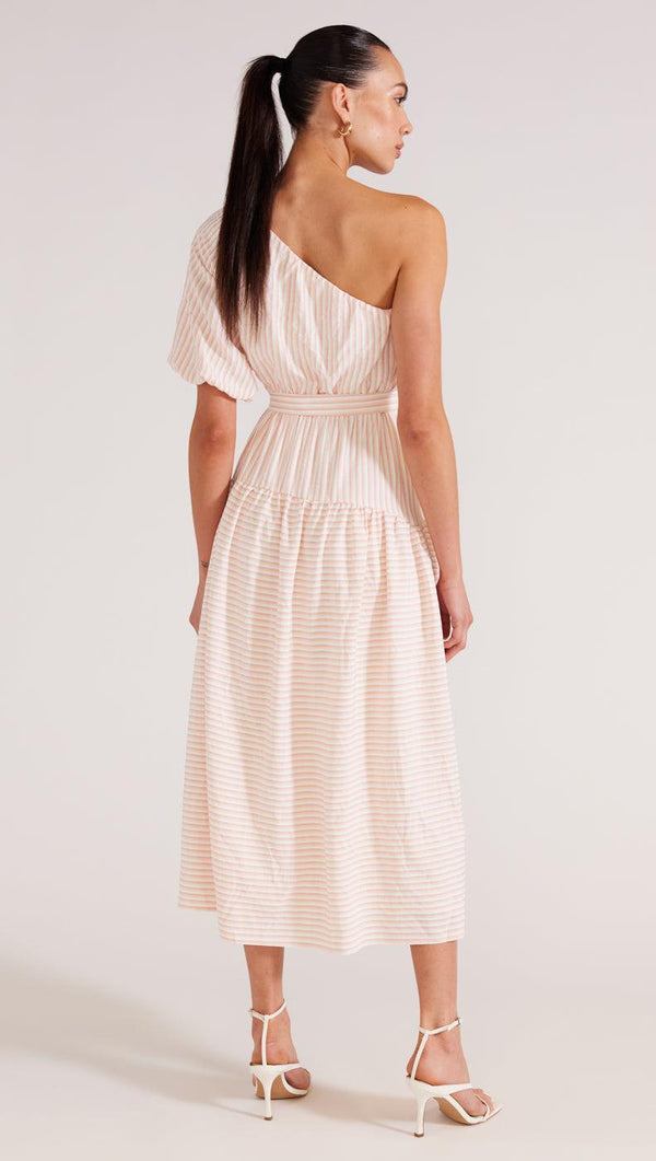 LUELLA STRIPE ONE SHOULDER DRESS - Staple the Label