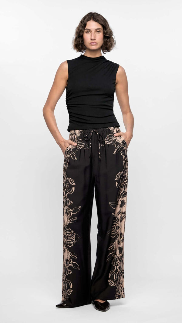 Mira Drawstring Pant - Bold Floral Print & Modern Shape - Staple the Label